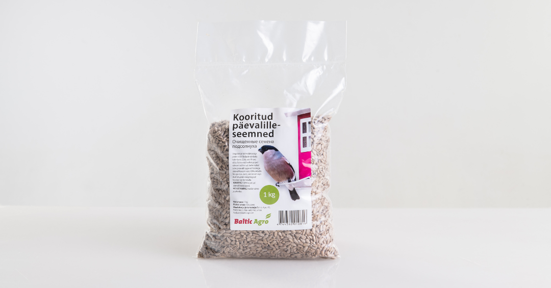 Saulespuķu sēklas dārza un savvaļas putniem (lobītas)